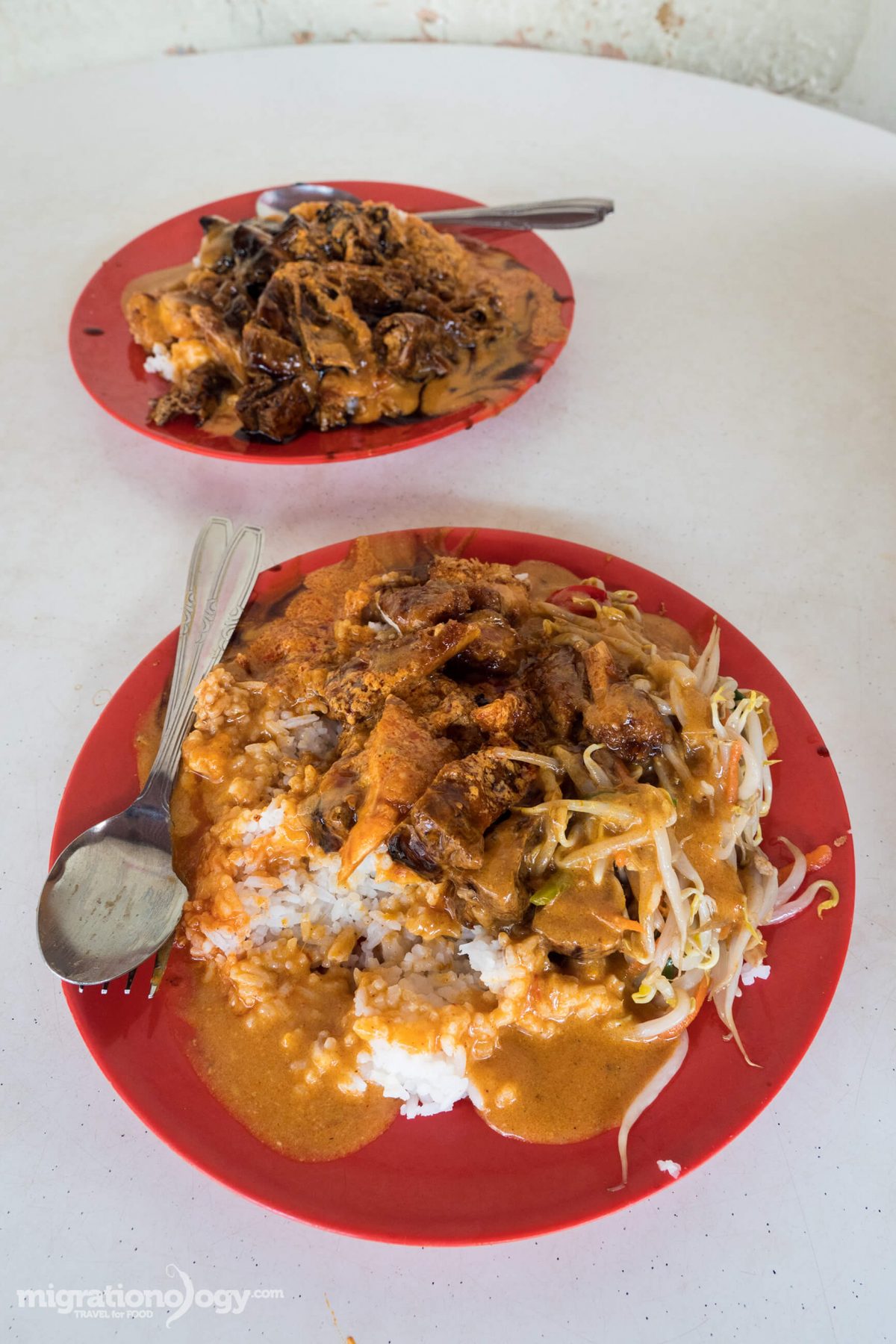 Scissor Cut Hainanese Curry Rice in Singapore