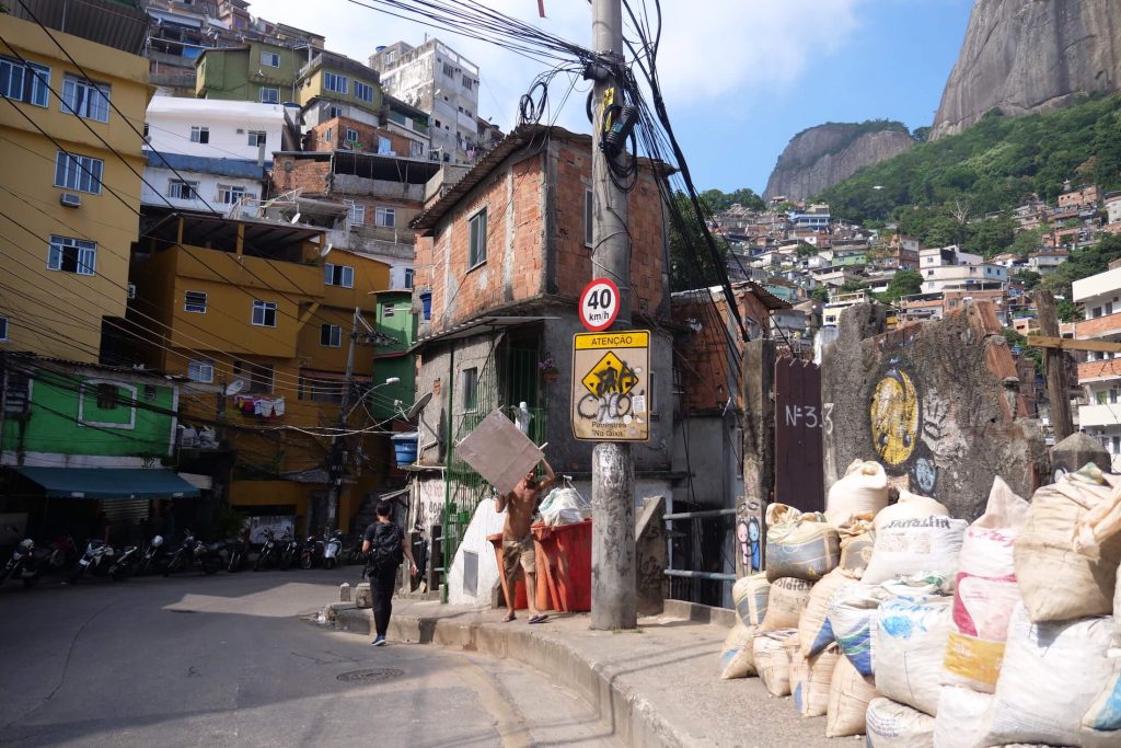 Walking down to the Entrance of Rocinha Favela in Rio